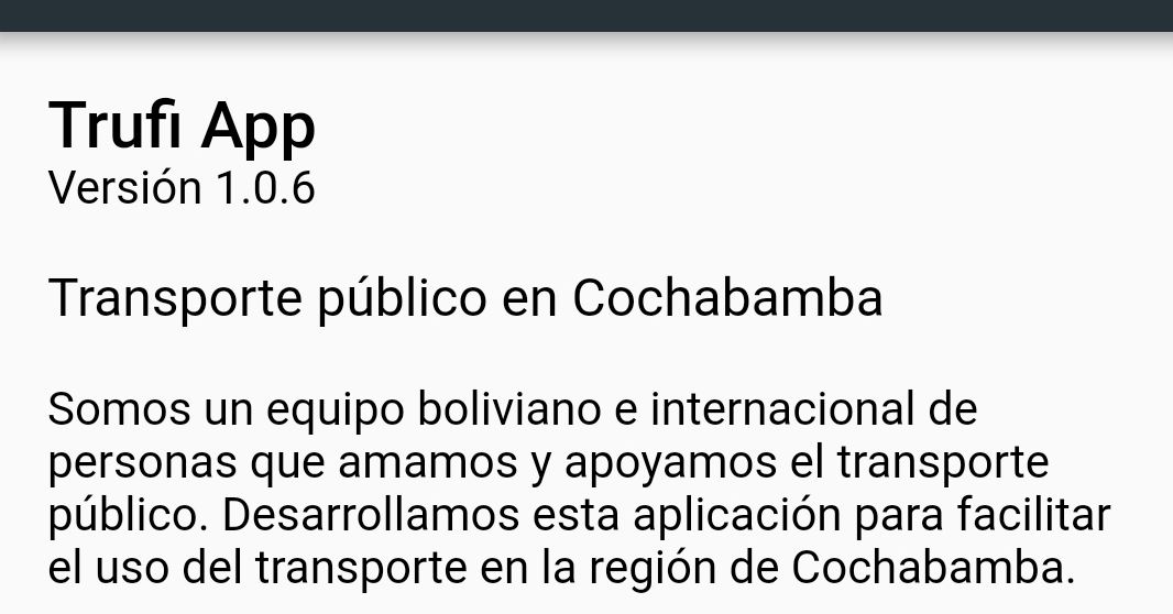 Version 1.0.6 está disponible – Trufi App